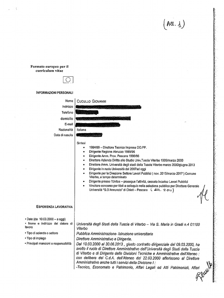 CV Dott. Giovanni Cucullo | PDF