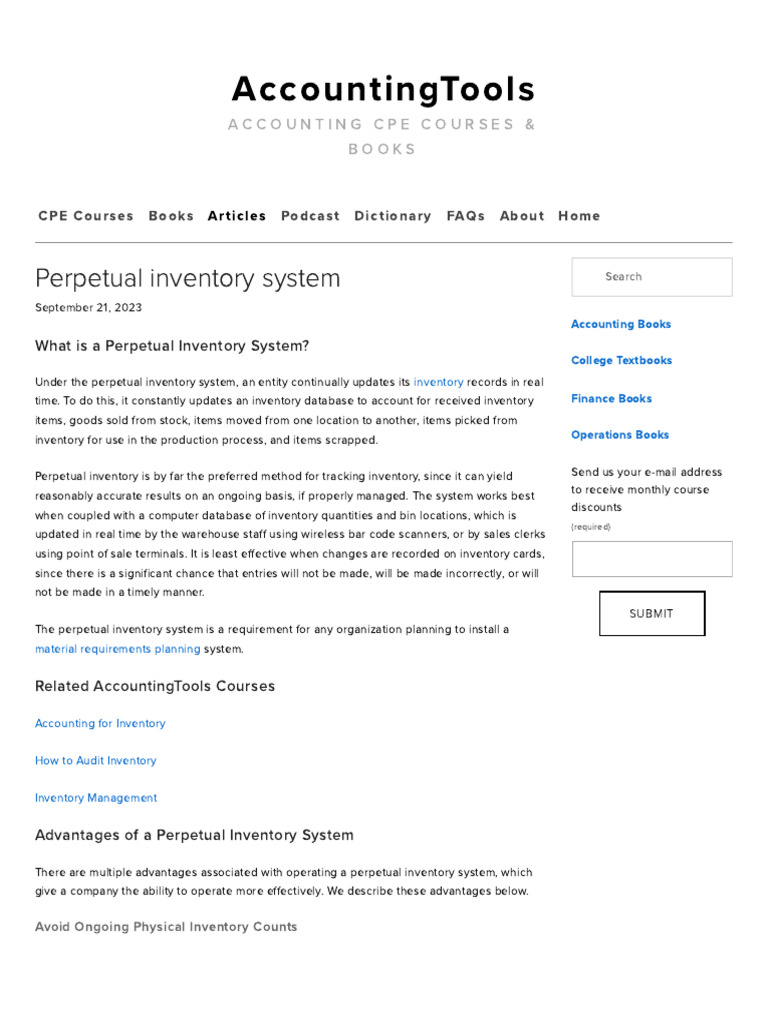 Perpetual Inventory System Overview | PDF | Inventory | Debits And Credits