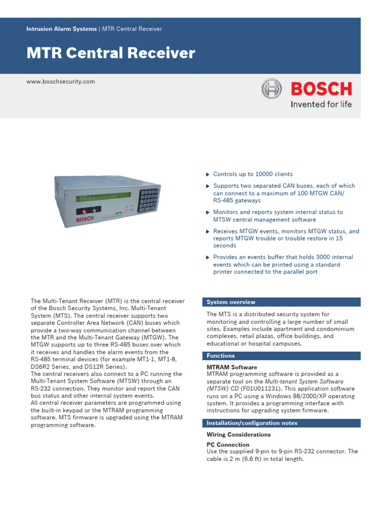MTR Central Receiver Overview | PDF | Electronics | Information And ...