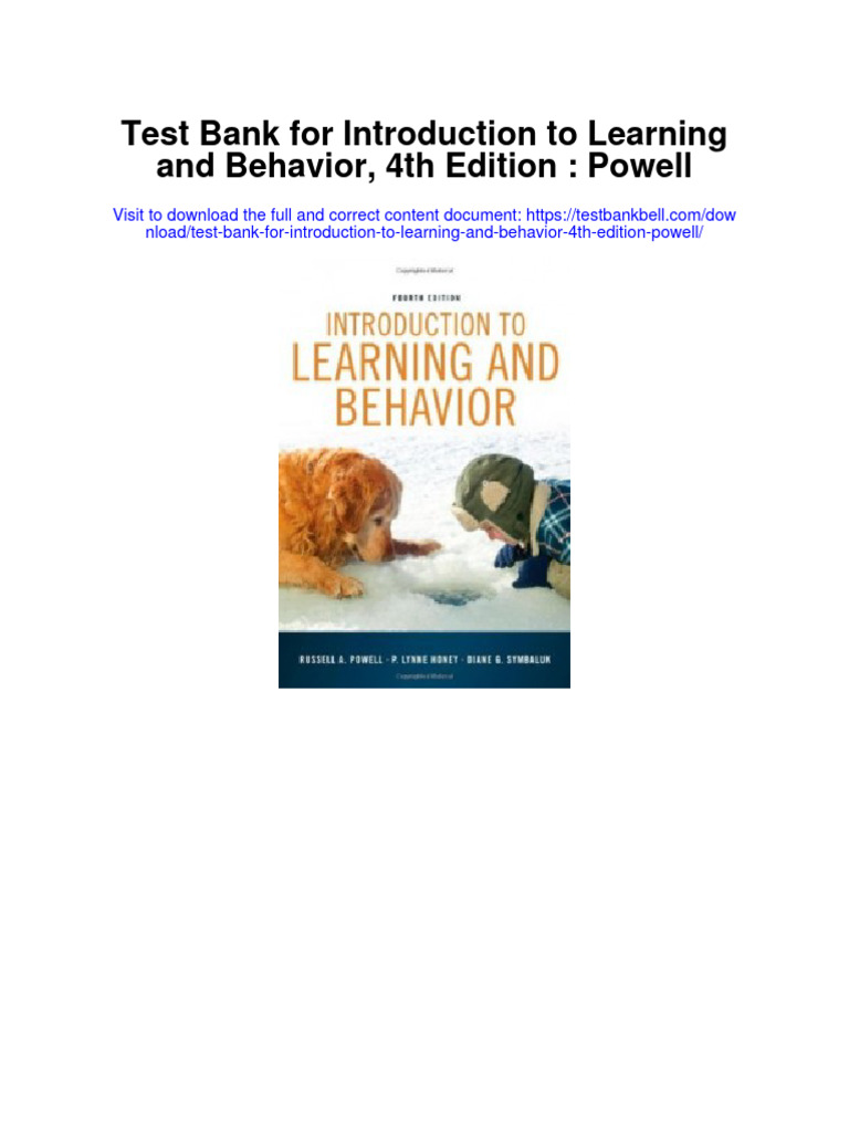 Instant Download Test Bank For Introduction To Learning and Behavior ... Instant Download Test Bank For Introduction To Learning and Behavior ...