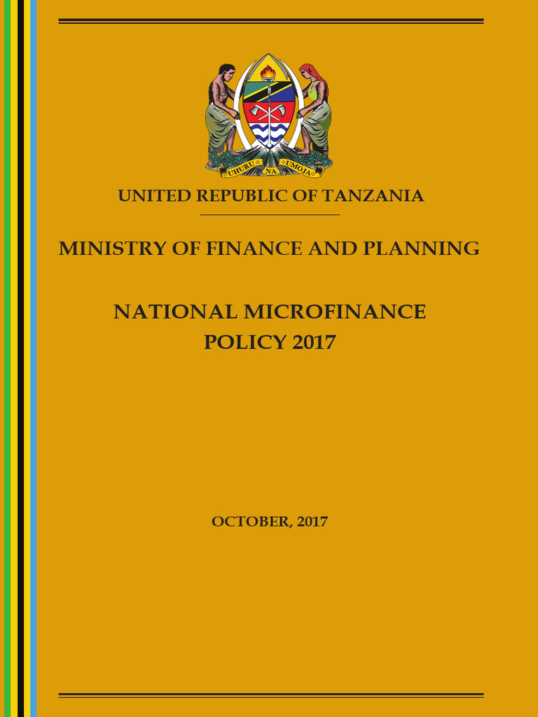 National Microfinance Policy Tanzania | PDF | Microfinance | Loans