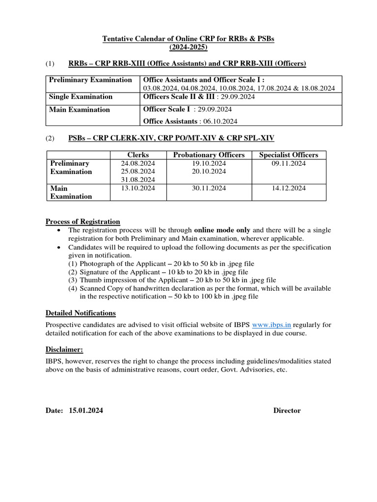 IBPS Exam Calendar 2024-2025 | PDF | Business