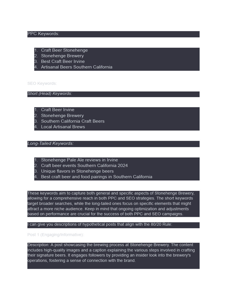 Stonehenge Brewery case | PDF | Search Engine Optimization | Brand