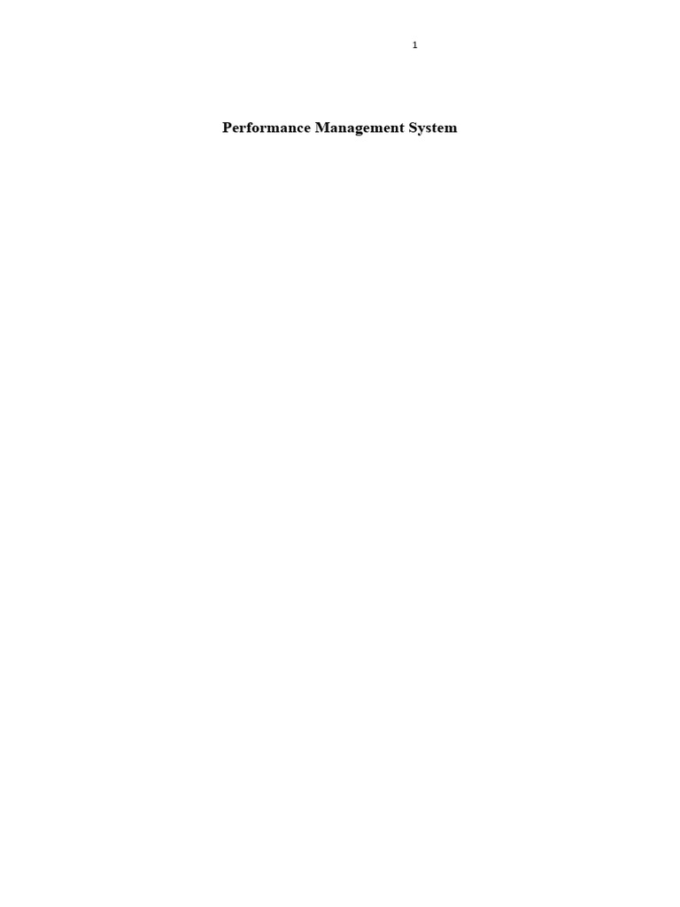 Performance Management System | PDF | Goal | Performance Appraisal