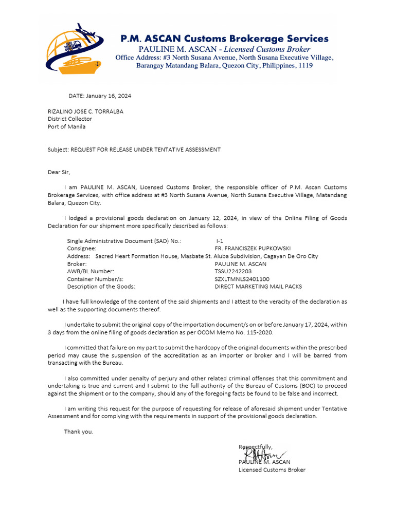 Request for Tentative Assessment Release | PDF | Justice | Crime & Violence