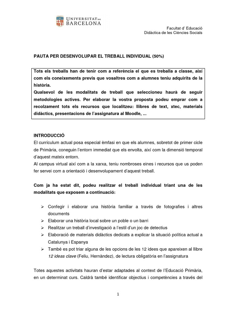 Pauta Treball Individual | PDF