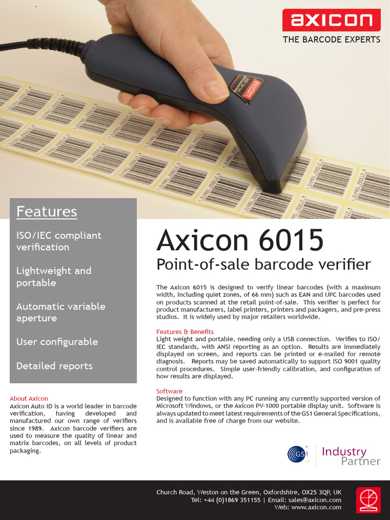 Axicon 6015 Barcode Verifier | PDF | Barcode | Universal Product Code