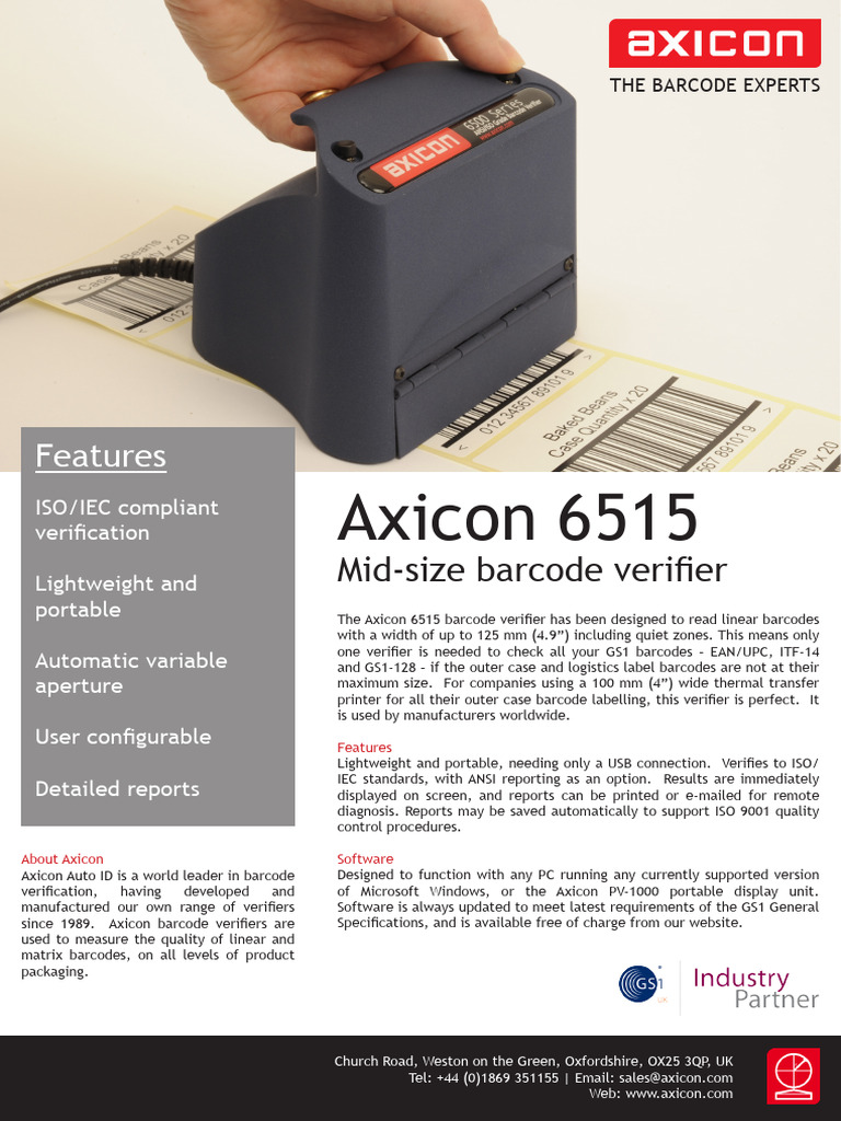 Axicon 6515 Barcode Verifier | Download Free PDF | Barcode | Universal ...