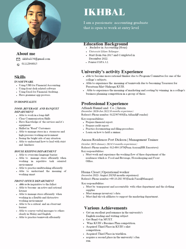 Blue Professional Modern CV Resume | PDF | Human Communication ...
