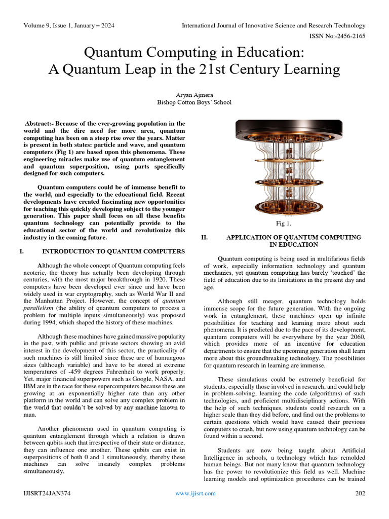 Quantum Computing in Education: A Quantum Leap in The 21st Century ...