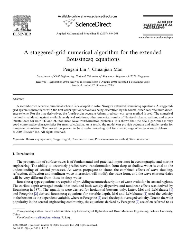 A Staggered Grid Numerical Algorithm For The Exten - 2007 - Applied Mathematical | PDF