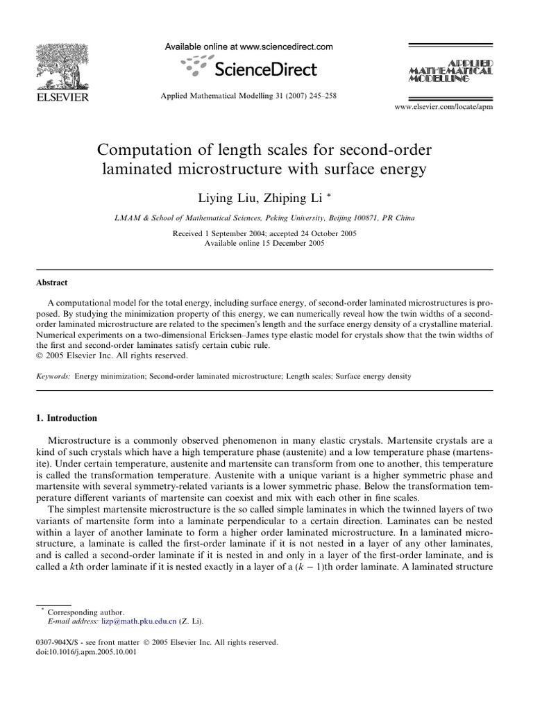 Computation of Length Scales For Second Order Laminat - 2007 - Applied Mathemati | PDF ...