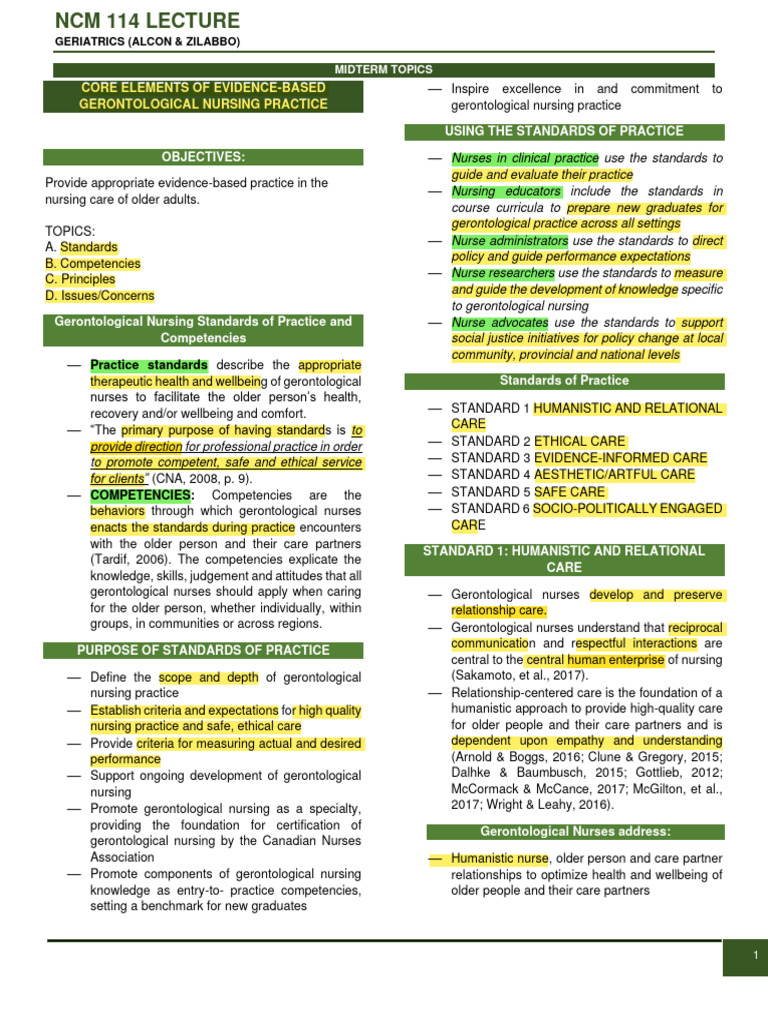 Geria Midterms Review-Well | PDF | Gerontological Nursing | Geriatrics