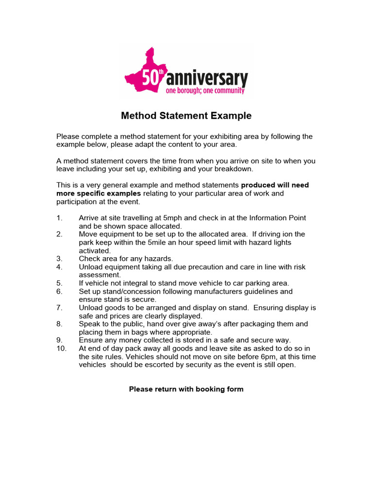 Method Statement Example | PDF