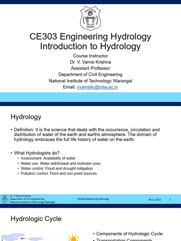 1 CE303 Introduction To Hydrology | PDF
