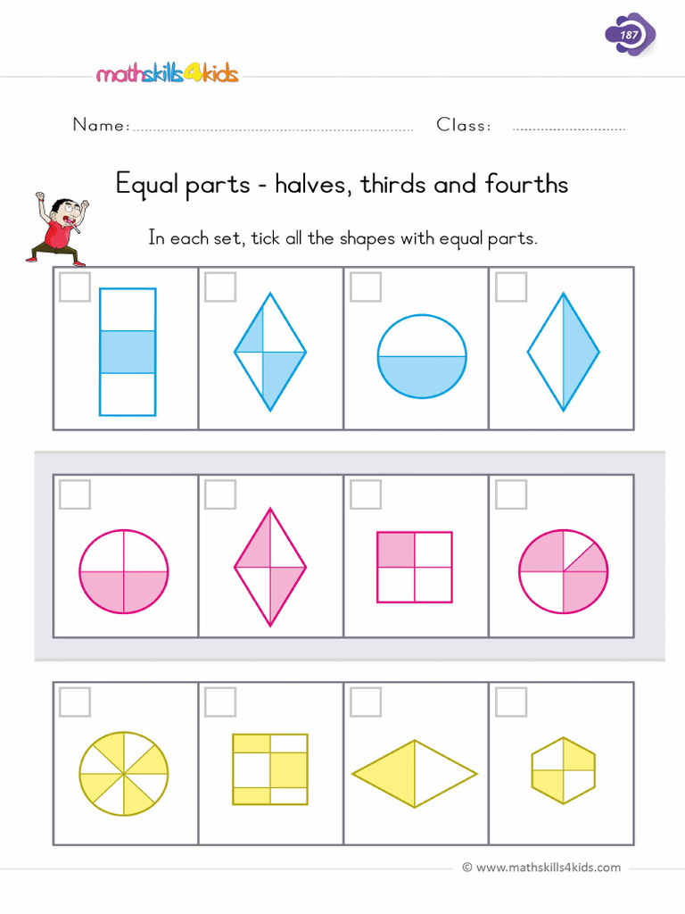 Grade 1 Fraction Worksheet | PDF