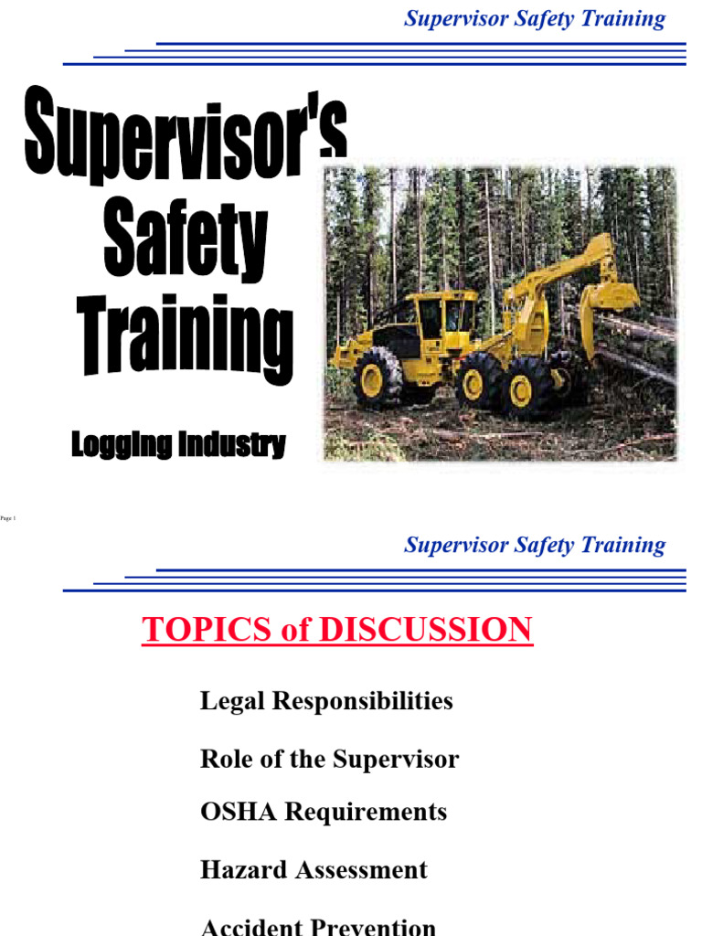 Logging Supervisor Safety Training | PDF | Computers
