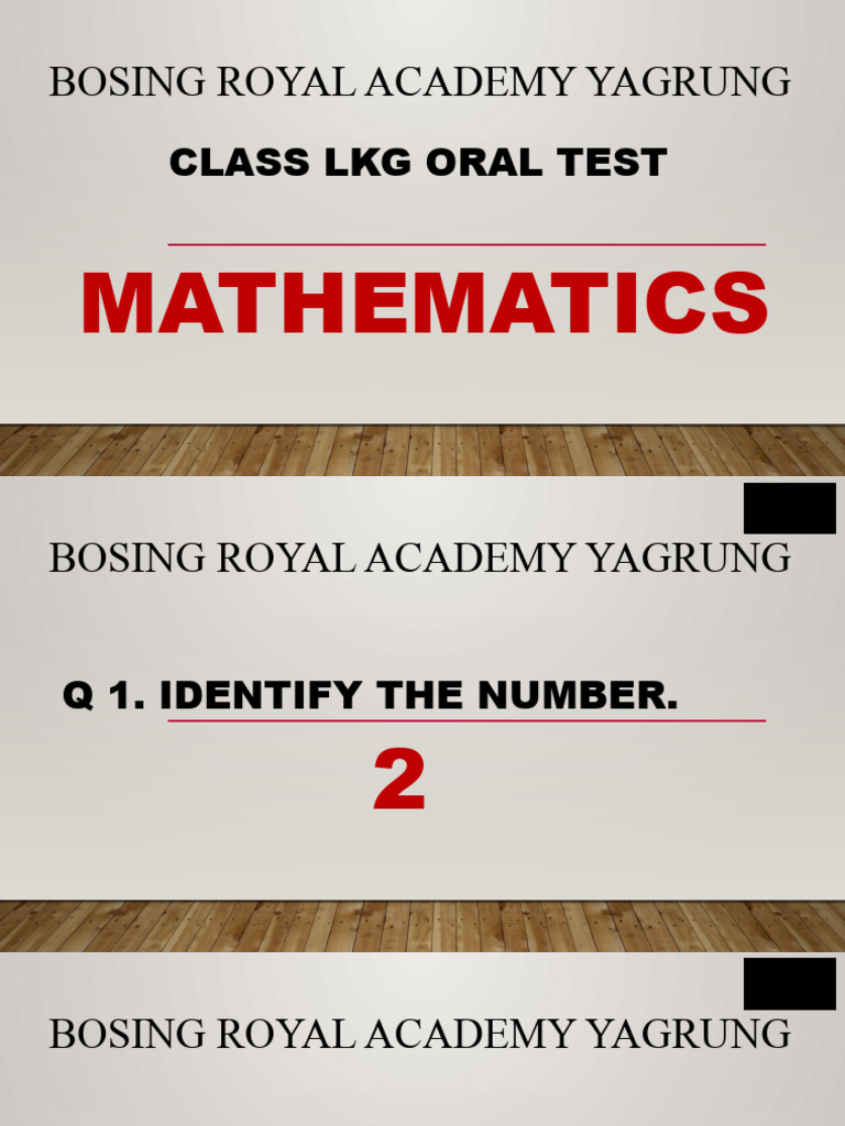 LKG Test PPT Maths | PDF