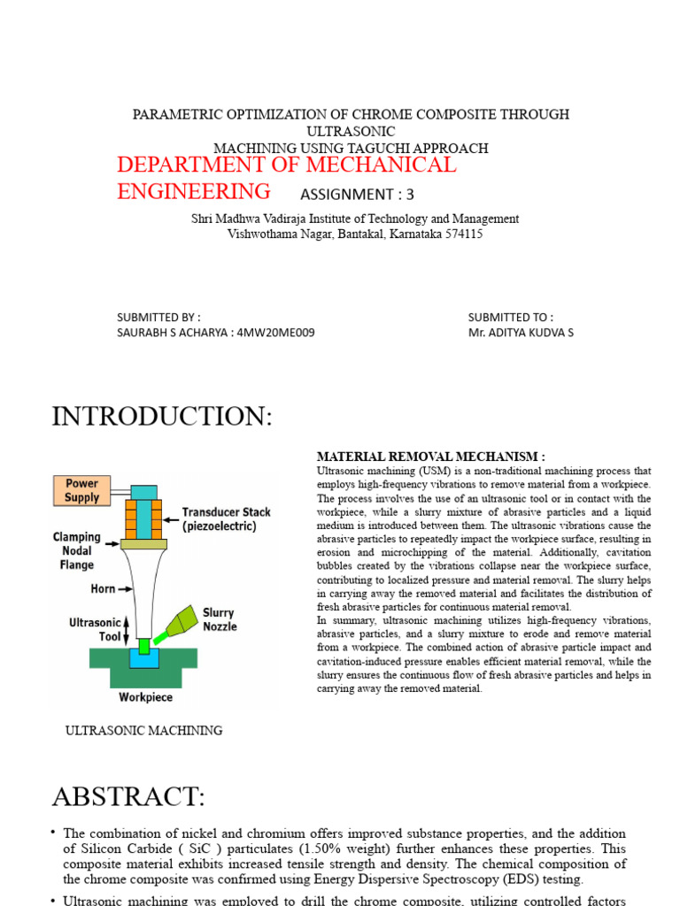Department of Mechanical Engineering: Assignment: 3 | PDF | Machining | Composite Material