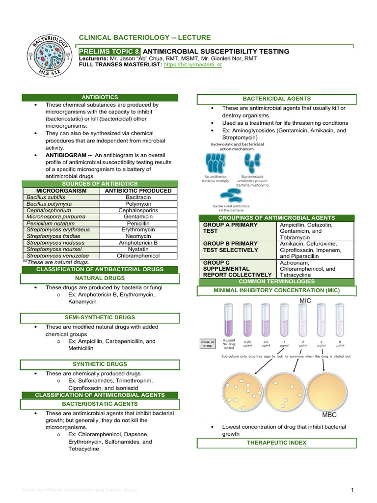 (BACTE-LEC) 8. Antimicrobial Susceptibility Testing | PDF | Methicillin ...