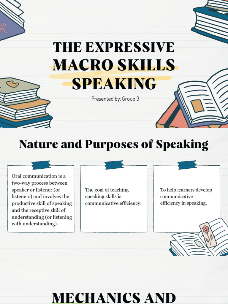 Group 3 The Expressive Macro Skill Speaking | PDF | Stress (Linguistics) | Mouth