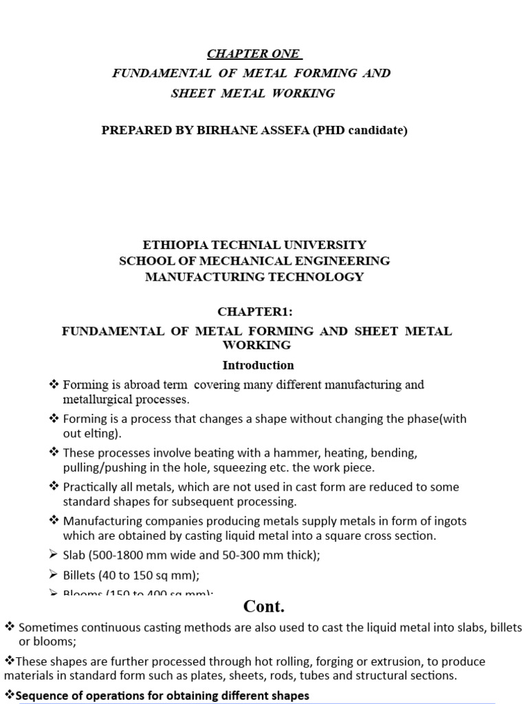 Metals Forming | PDF | Deformation (Engineering) | Strength Of Materials