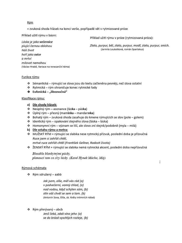 Rým A Jeho Schéma | PDF