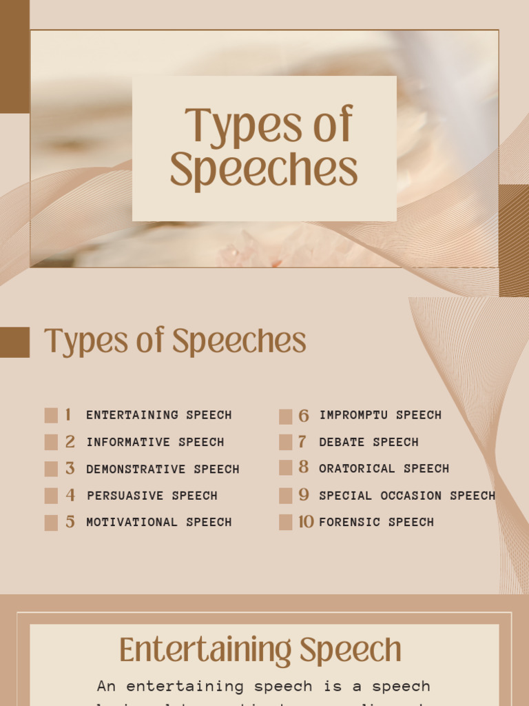 Types of Speeches | PDF