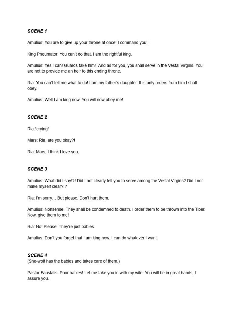 Script | PDF | Romulus And Remus | Roman Mythology