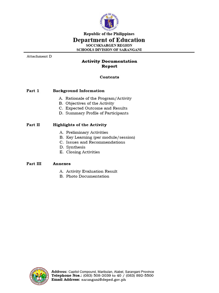 Activity Documentation Report | PDF