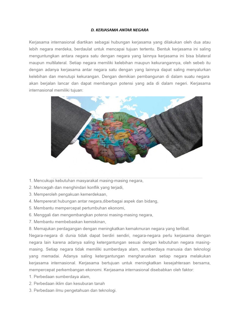 Kerjasama Bilateral: Tujuan dan Motif | PDF
