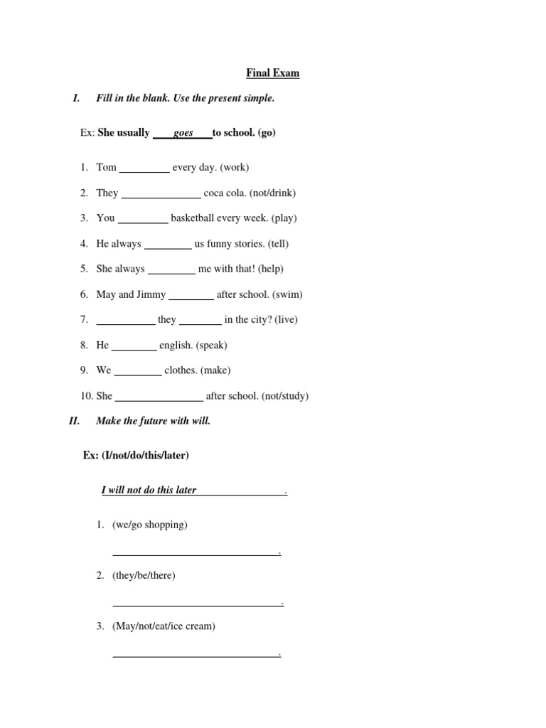 Final Exam | PDF | Noun | Languages