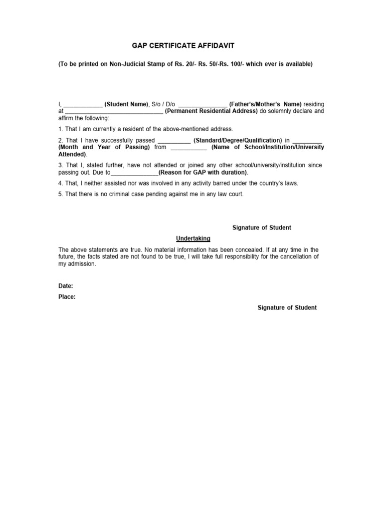 Gap Certificate | PDF