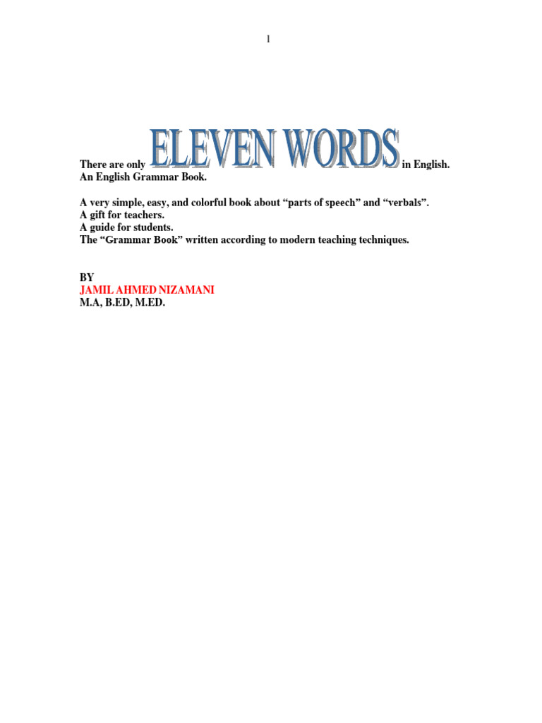 There Are Only Eleven Words in English | PDF | Part Of Speech | Linguistics
