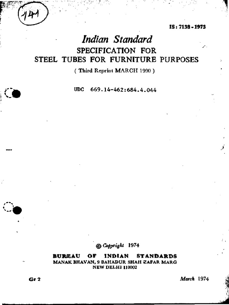 Is 7138-1973 | PDF