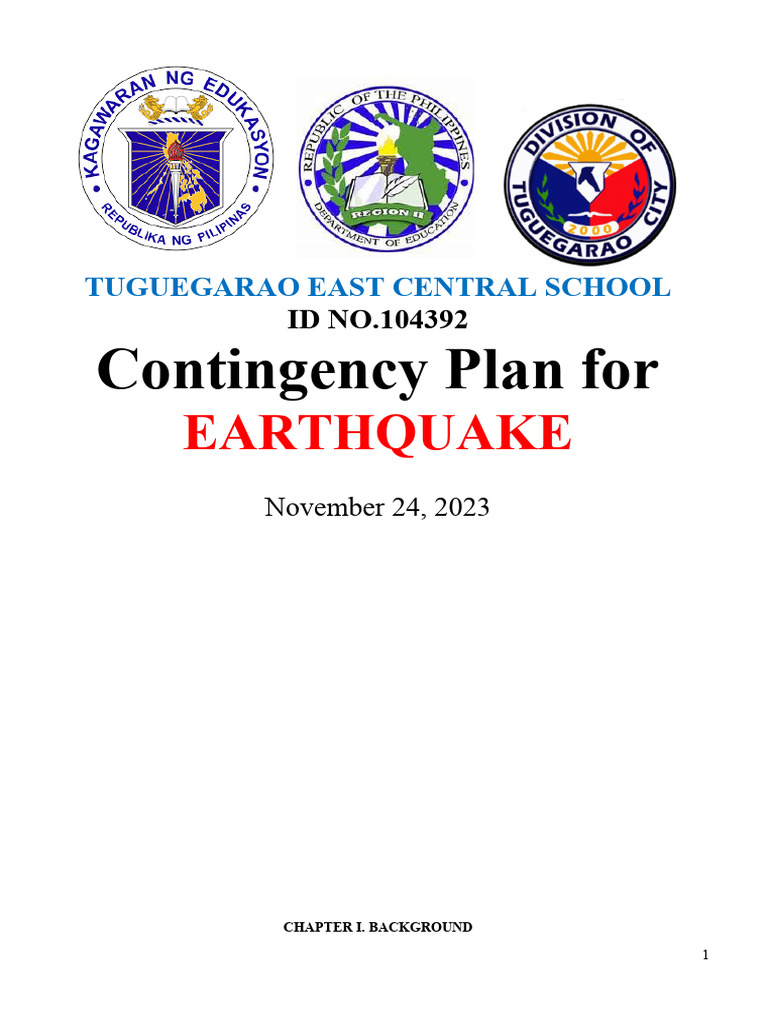 Contingency Plan Earthquake | PDF | Earthquakes | Disasters