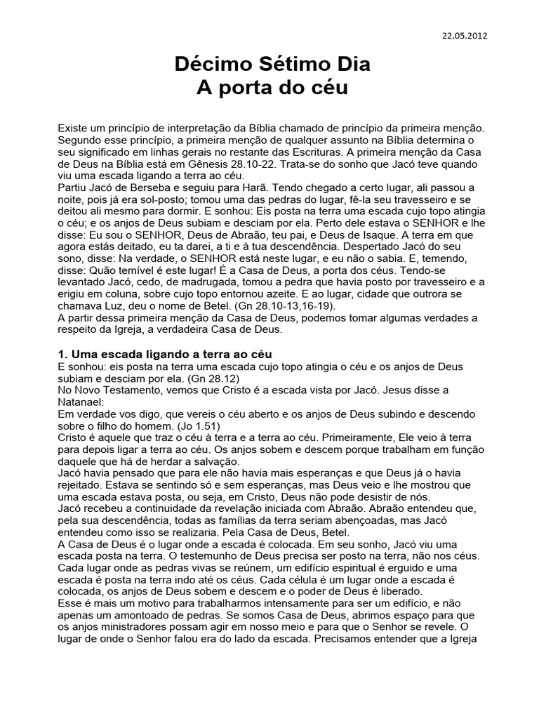17 - Dia - A Porta Do Céu | PDF | O Reino de Deus | Jesus