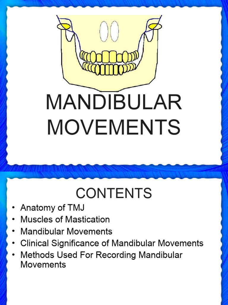 Mandibular Movement Pdf Musculoskeletal System Anatomy