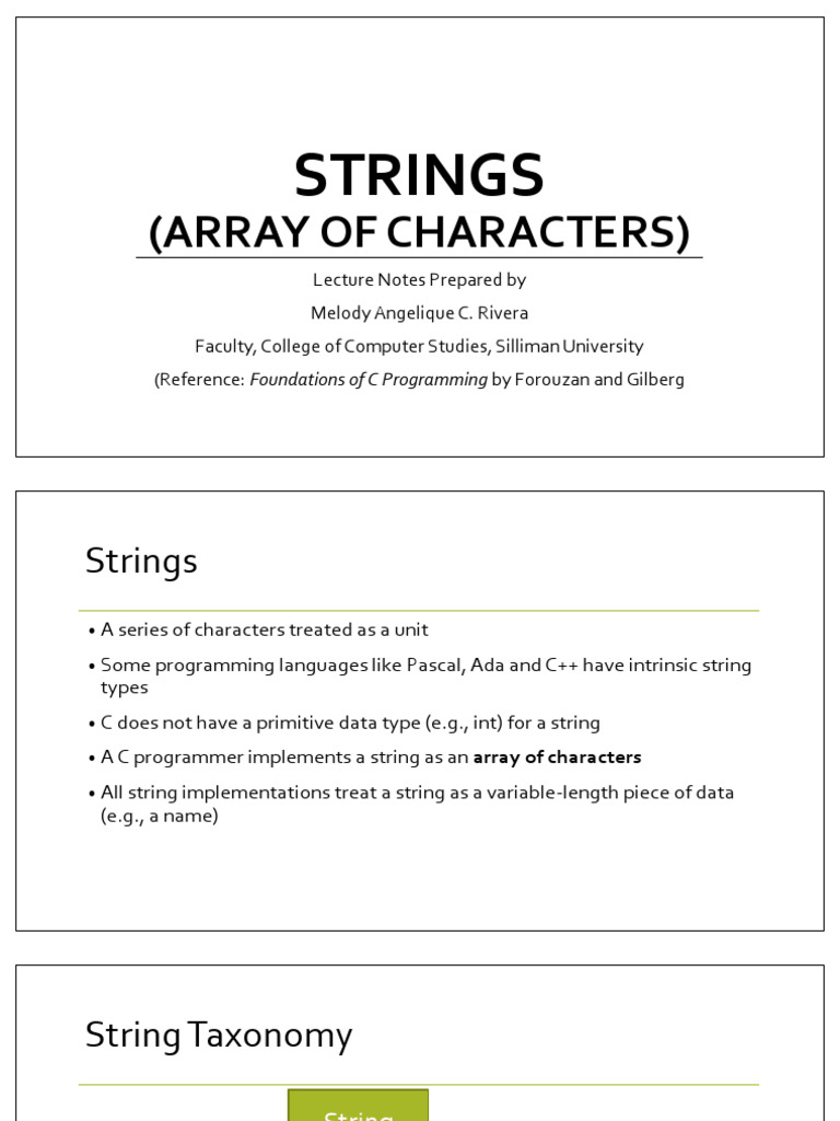 1 - Strings | PDF | String (Computer Science) | Pointer (Computer Programming)