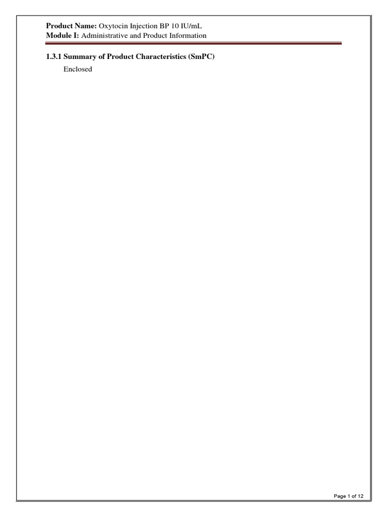1.7.1 Summary of Product Characteristics (SMPC) | Download Free PDF ...
