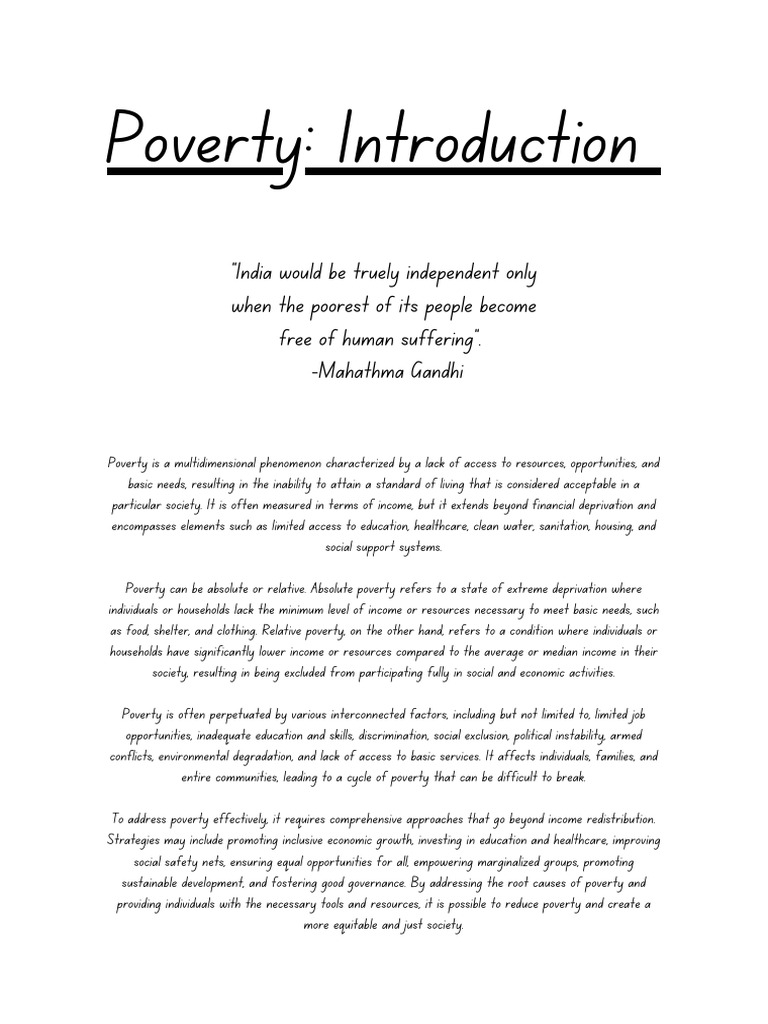 Poverty | PDF | Poverty | Poverty & Homelessness