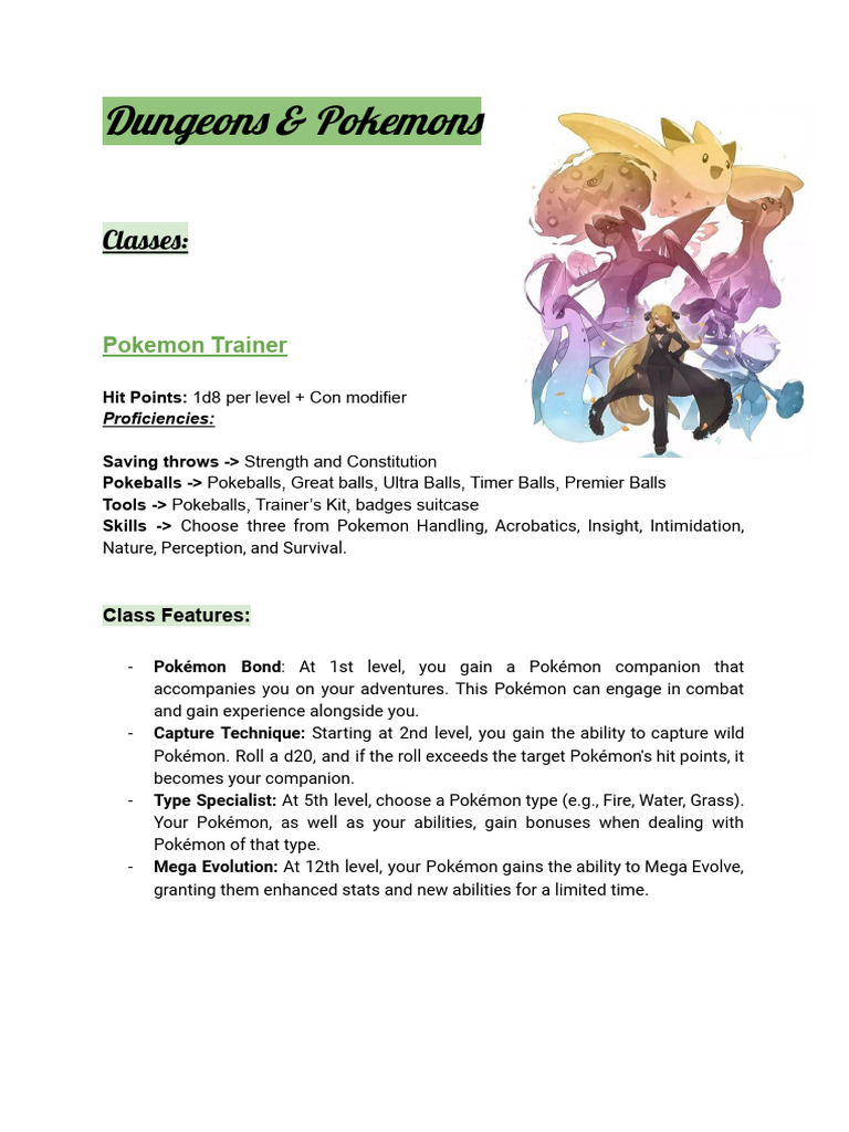 Dungeons & Pokemons | PDF | Taxonomy (Biology) | Pokémon
