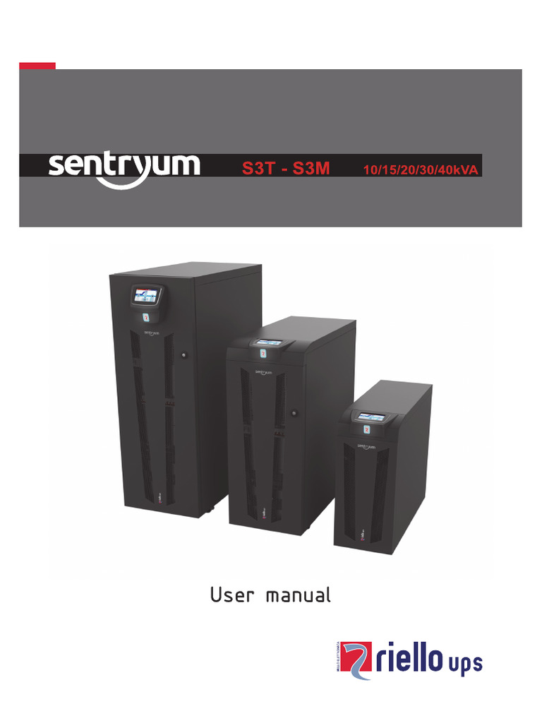 Sentryum AC UPS Riello UPS User Manual Helios Power Solutions New | PDF | Power Supply | Mains ...