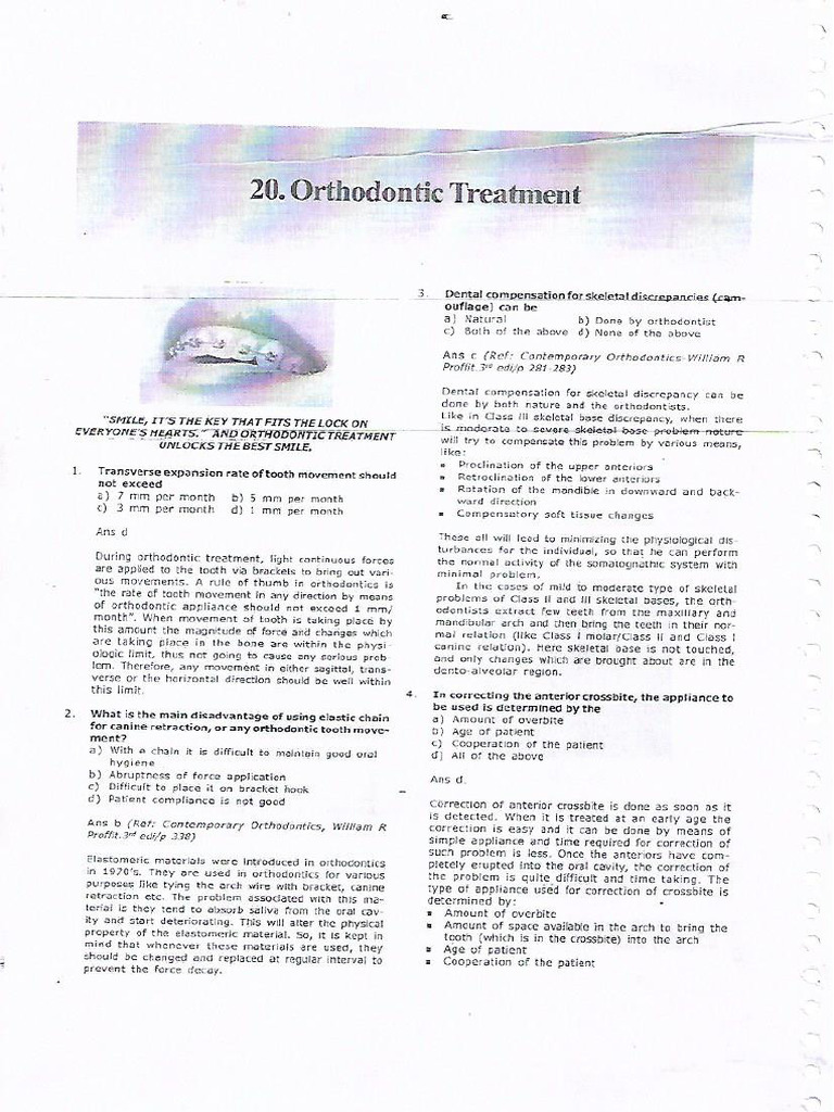 MCQ Ortho Treatment | PDF