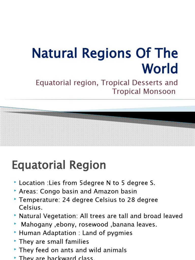 Natural Regions: Equatorial & Tropical Climates | PDF