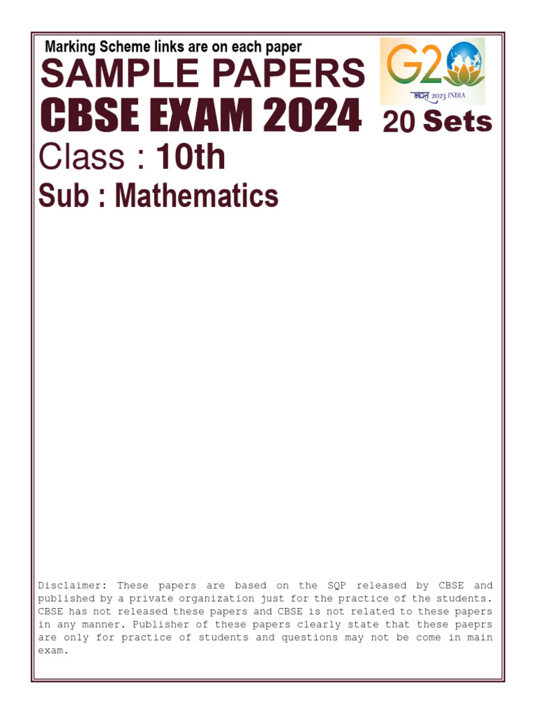 CBSE Class 12 Math Sample Paper | PDF | Mathematical Objects | Mathematics