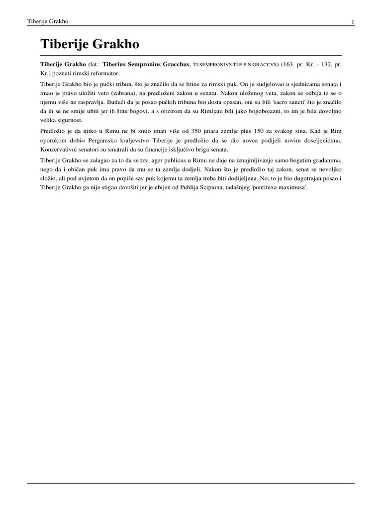 Tiberije Grakho | PDF