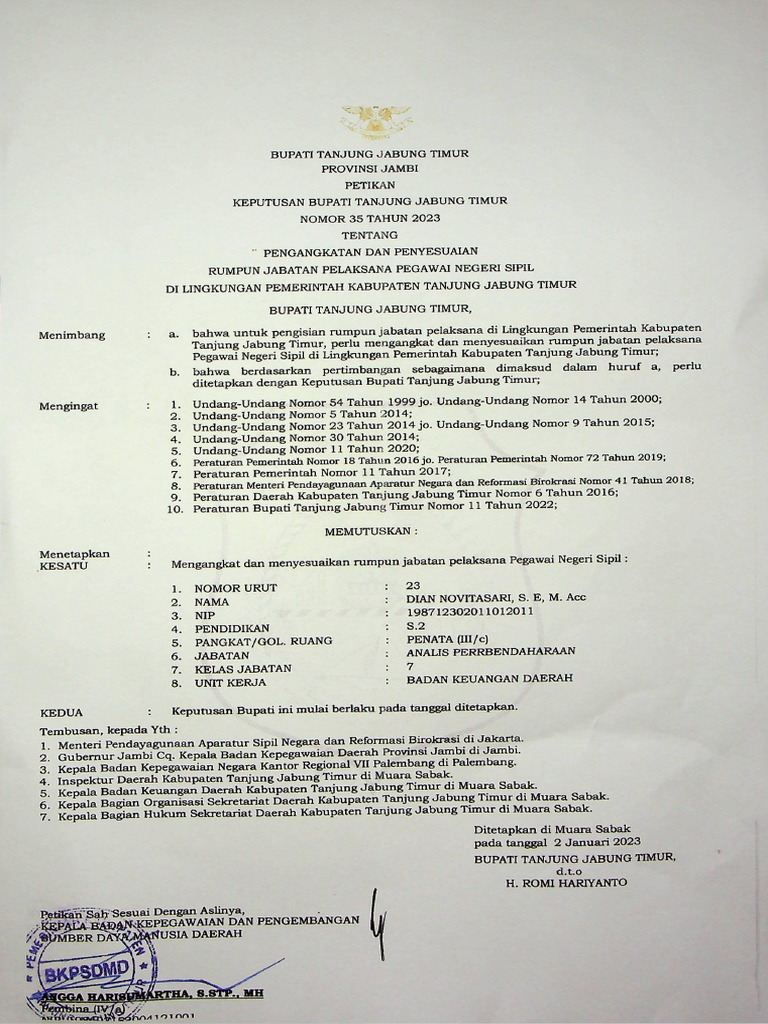 SK Rumpun Jabatan | PDF