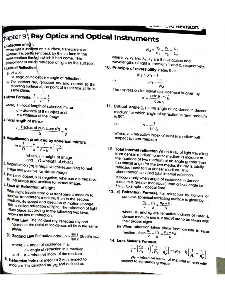 Xii Physics - 2nd Book Revision Notes | PDF