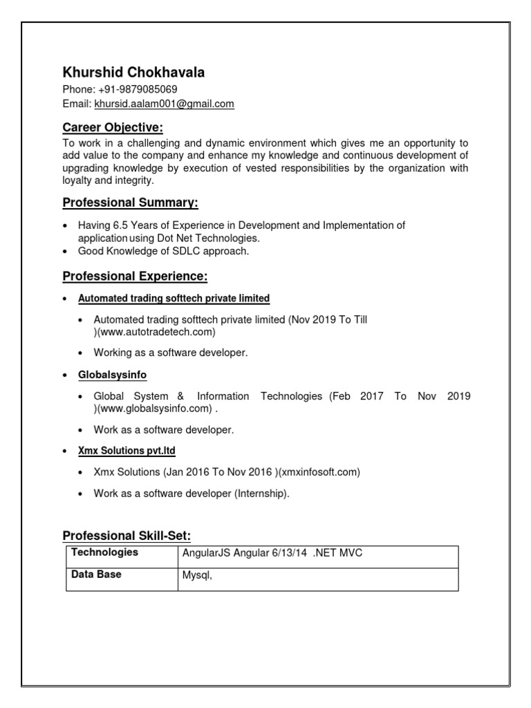 Khurshid CV | PDF | Angular Js | World Wide Web